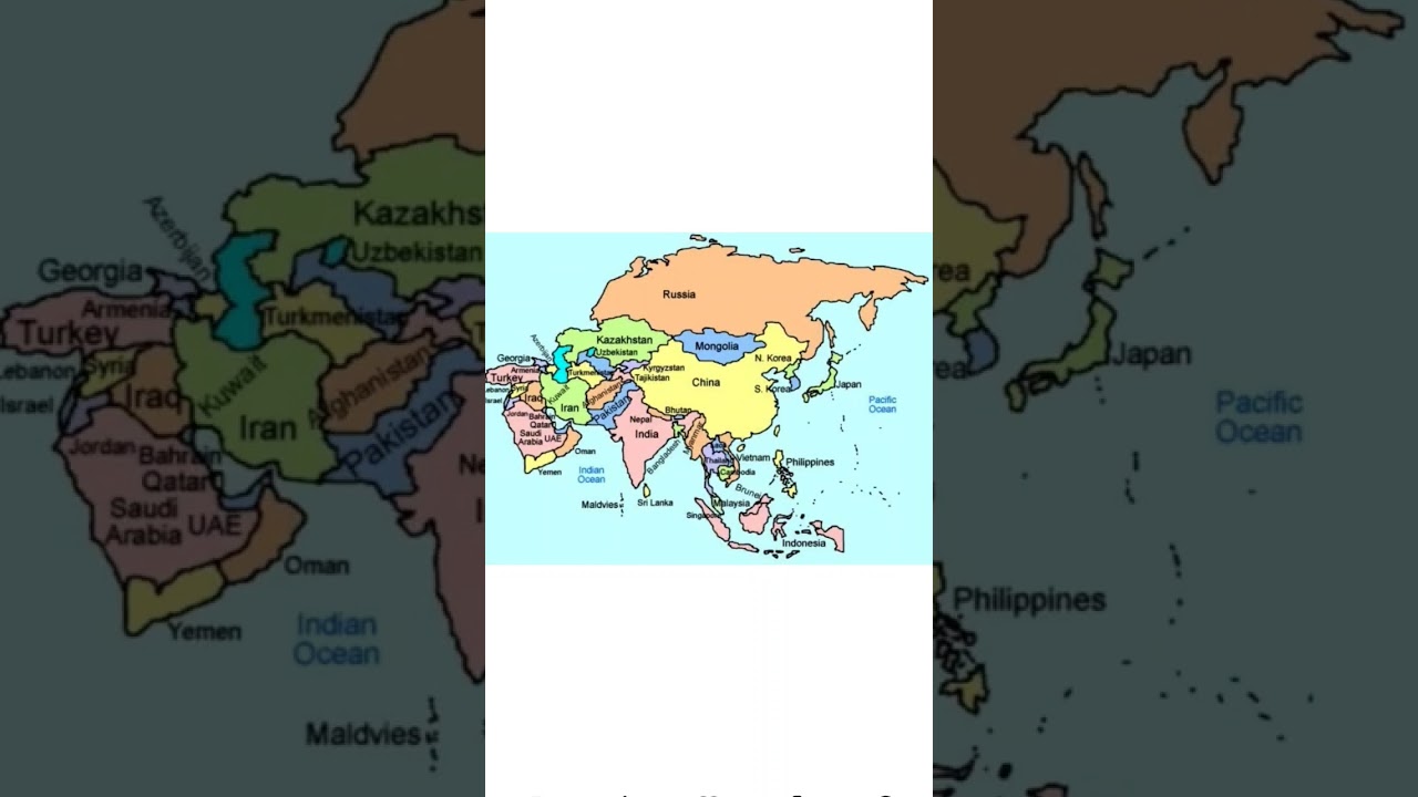 Asia Map # Countries In Asia # Map # Geography🗺️🌏