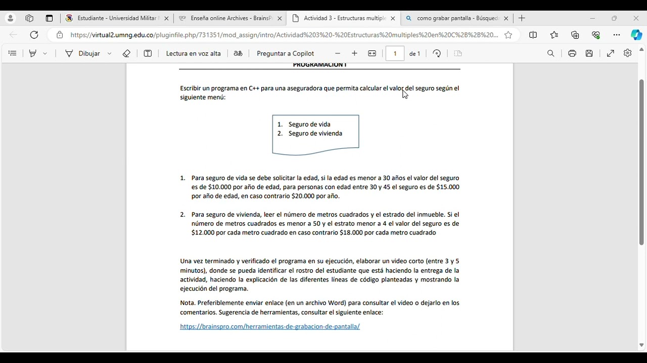Actividad 3   Estructuras multiples en C++ GE pdf y 3 páginas más   Personal  Microsoft​ Edge 2024 0