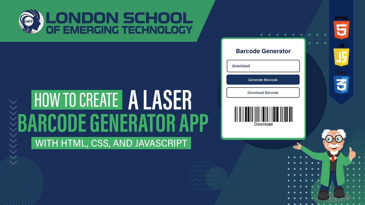 How to Create a Laser Barcode Generator App with HTML, CSS, and JavaScript | #barcode #basicproject