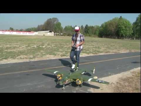 B-25 Bomber AMAZING 79" Wingspan Flight Review with Pete in HD!