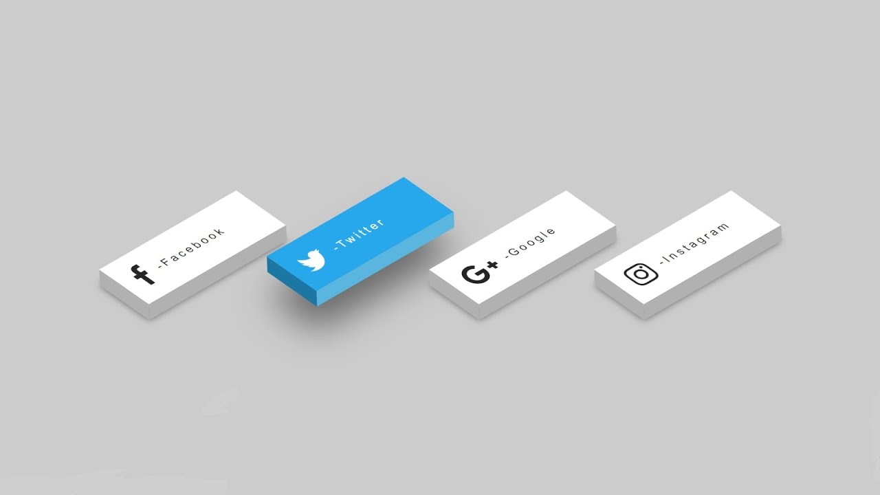 3D Social Media Button Using HTML & CSS || Foolish Developer