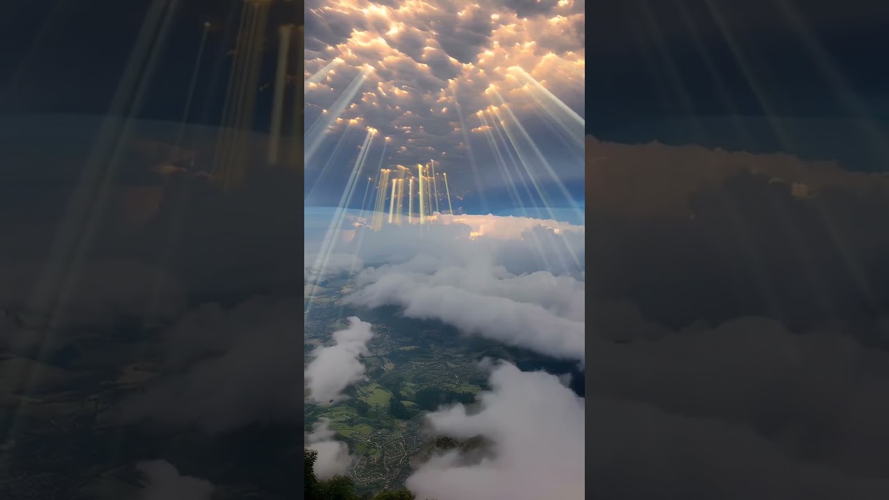 Beautiful sunrays from clouds #naturelovers