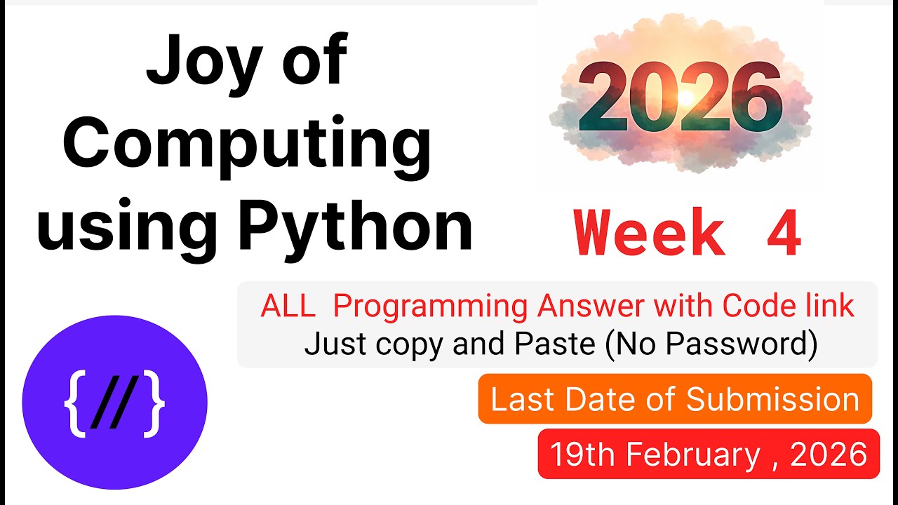 NPTEL Joy of Computing Using Python Week 4 🔥 All Programming Solutions + Code Link (2026)