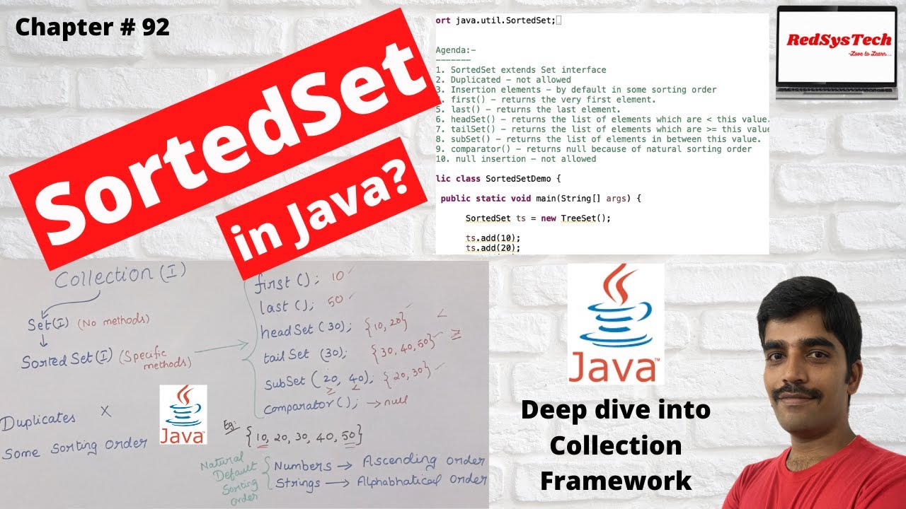 # 92 SortedSet Interface in Java with Examples | Java - The SortedSet Interface|SortedSet|RedSysTech
