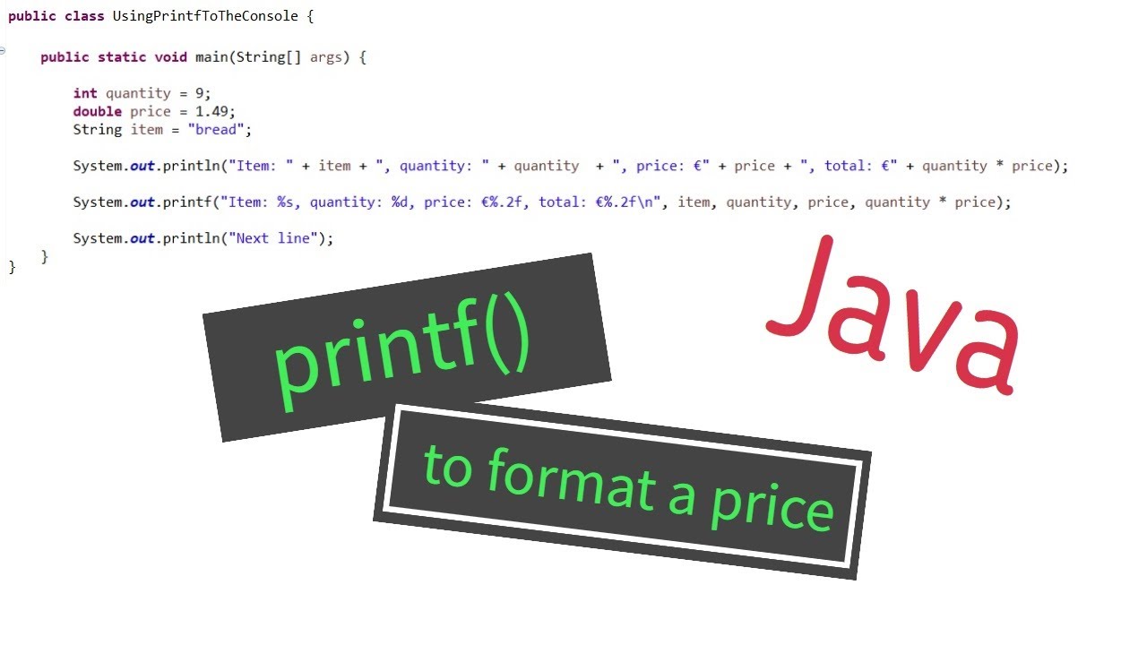 Java - Using the printf method to format a price
