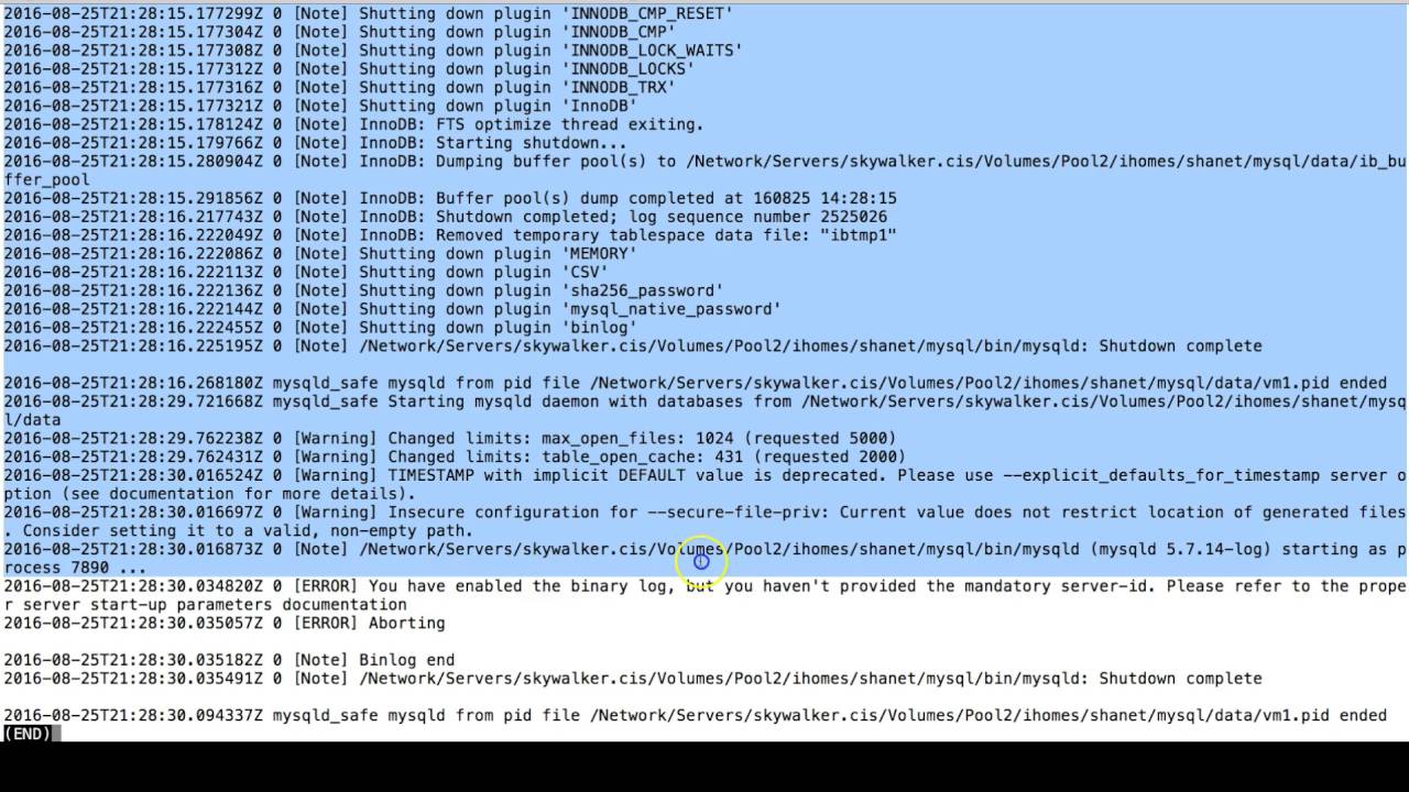 MySQL Configuration Files