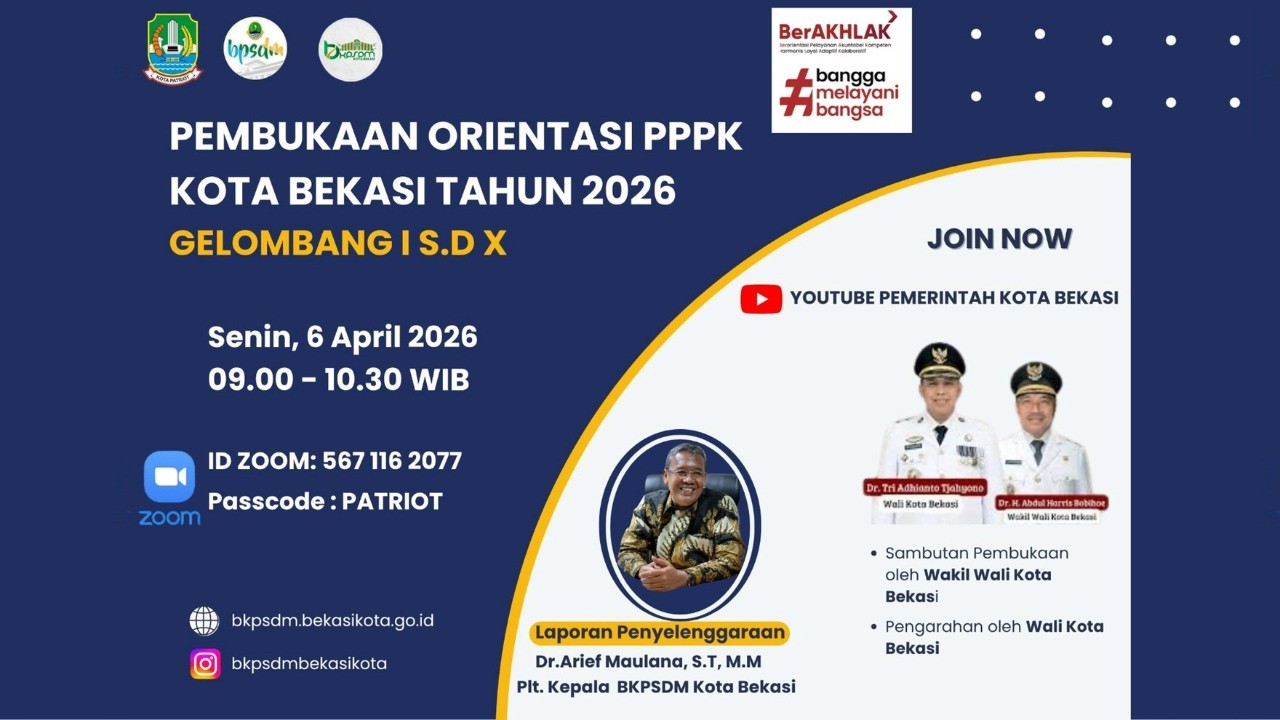 LIVE :  PEMBUKAAN ORIENTASI PPPK KOTA BEKASI TAHUN 2026