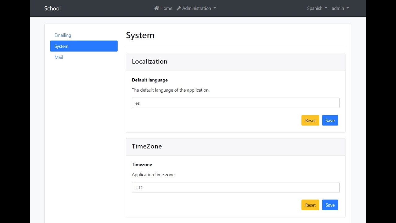abp framework, working with SettingUi, ading module