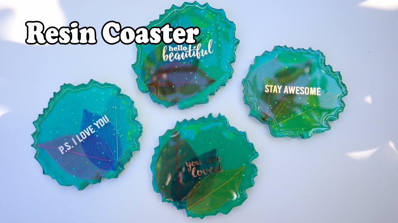 How to make resin coasters with Skeleton Leaves  Resin Coasters for Beginners Resin Coaster tutorial