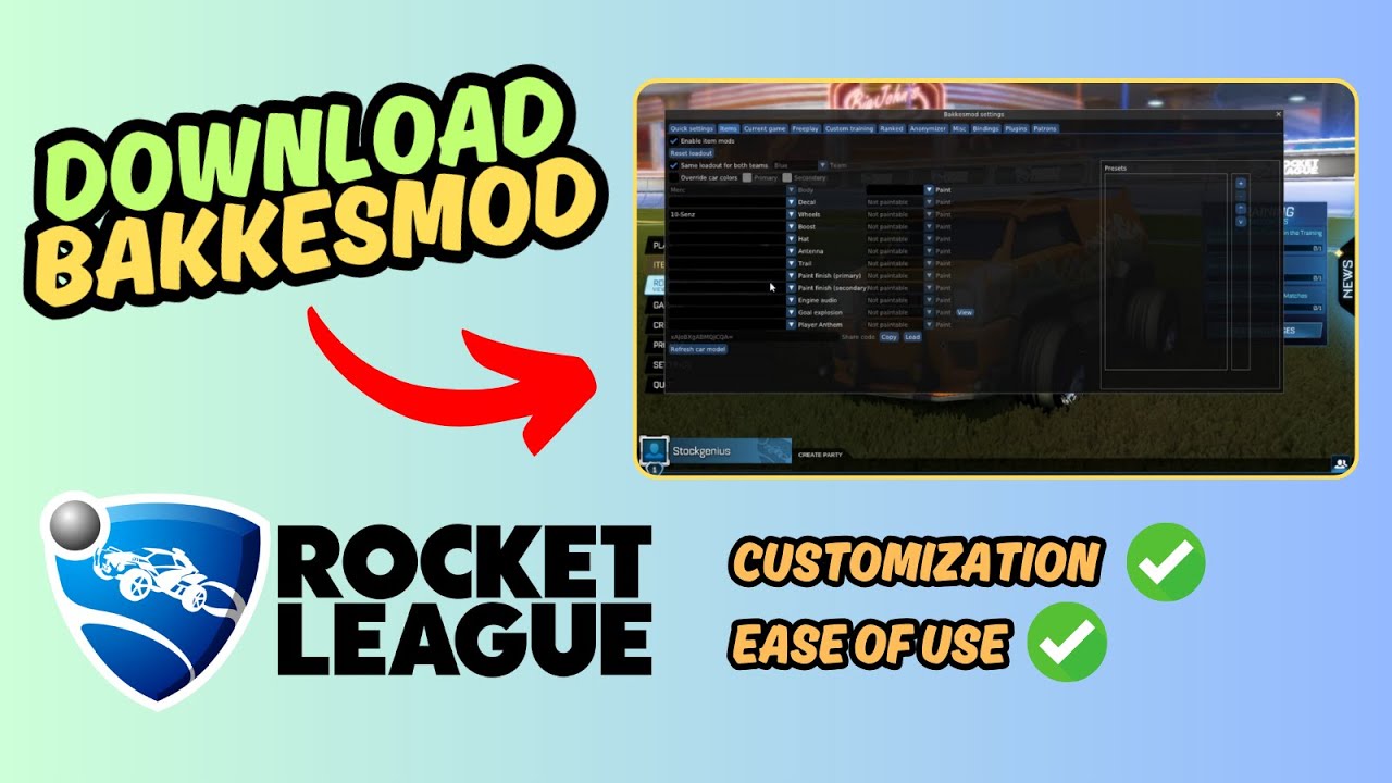 How to Install Bakkesmod in Rocket League for Epic Games