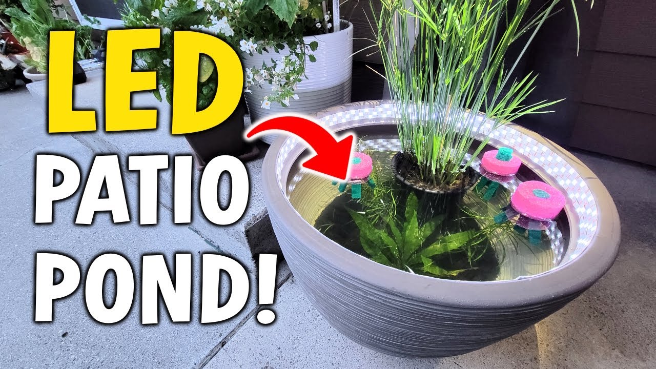 Easy LED LIGHT UP Patio Pond Setup & Tutorial