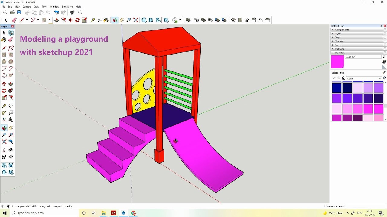 Modeling a playground in SketchUp 2021