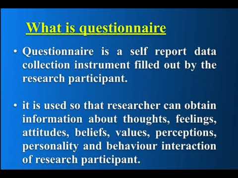 Definition of questionnaire, what is questionnaire?