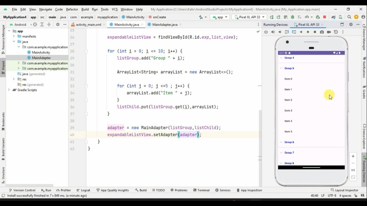 ExpandableListView in Android Studio with Java