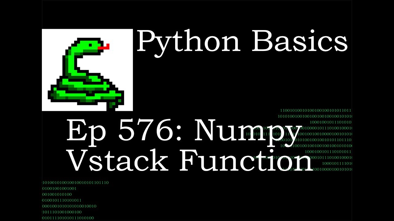 Python Basics Tutorial Numpy Vstack Function