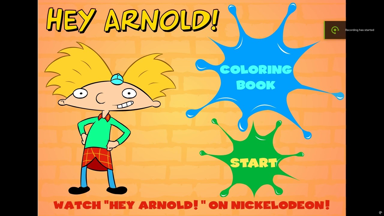 Hey Arnold! Coloring Book Flash Game