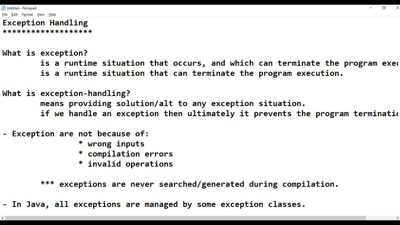 Exception Handling in Java : Part-1