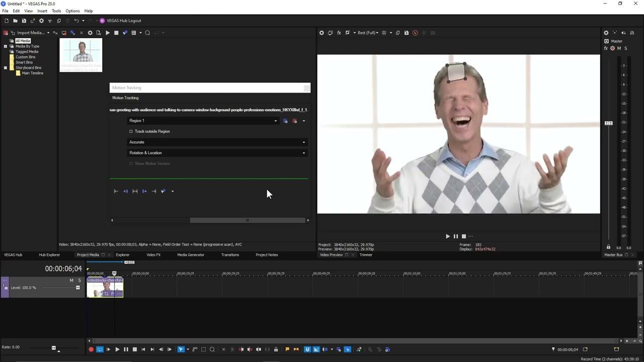 VEGAS Pro 20 motion tracking