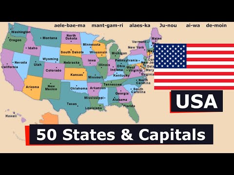 50 States and Capitals of the United States | USA 50 States | 2 Letter Abbreviations