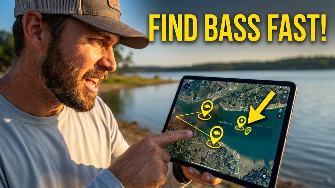 Lake Palestine Bass Fishing Map - Where to Catch Them!!