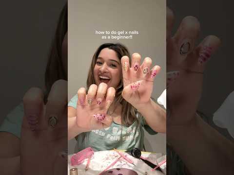 my first time trying gel x nails #gelx #gelnails #gelxnailtech #athomenails