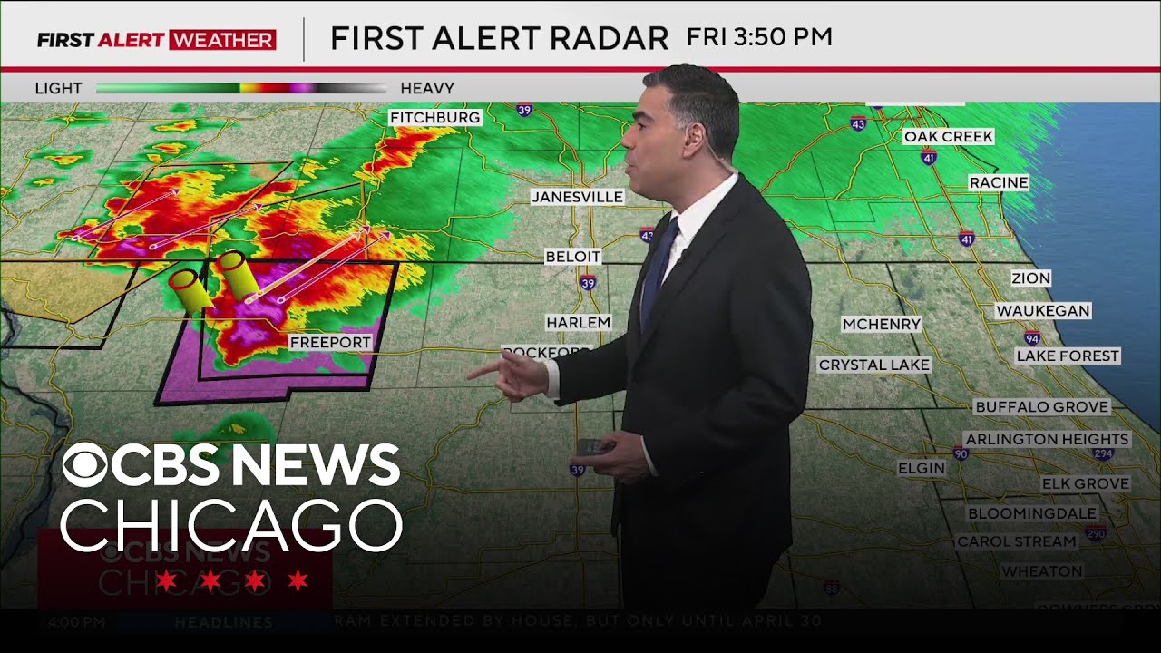 Tornado watch for entire Chicago area as 2 rounds of severe storms race east