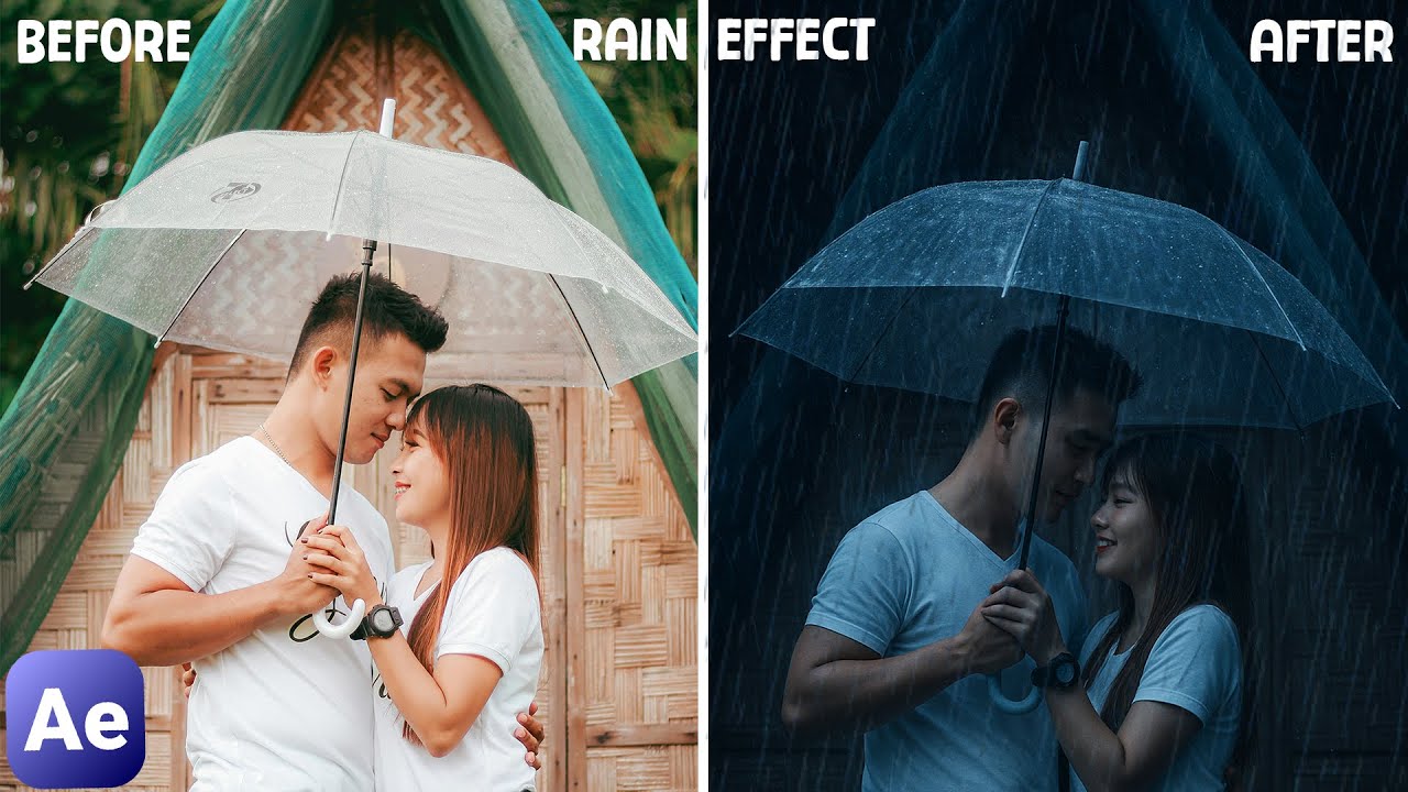 Rainfall Effect Tutorial in After Effects | Easy Rain Animation