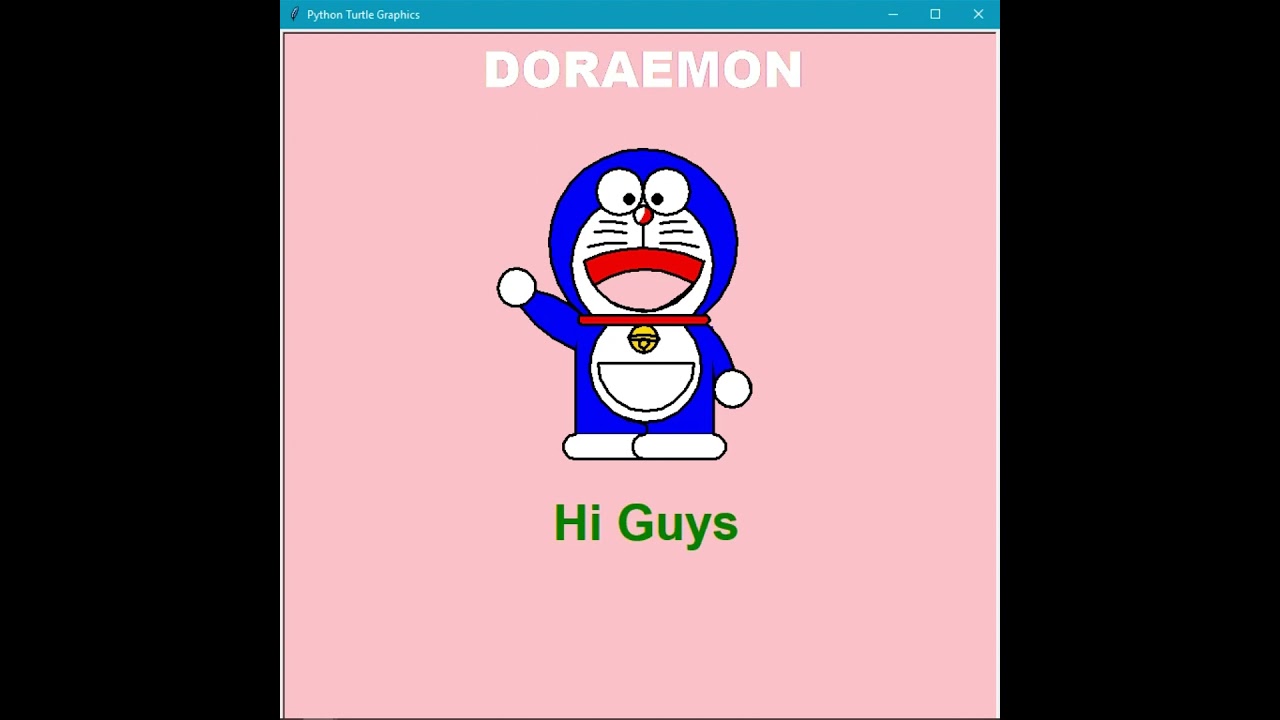 Doraemon drawing in Python turtle graphics
