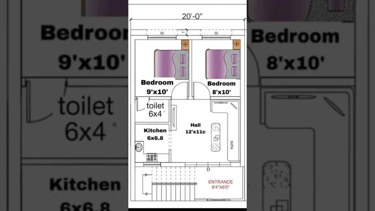 East Facing House plan 20x30 |#2d |#houseplan