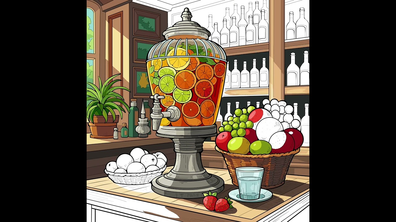 Refreshing Fruit Drink Station- coloring by numbers with @TheColorGrid