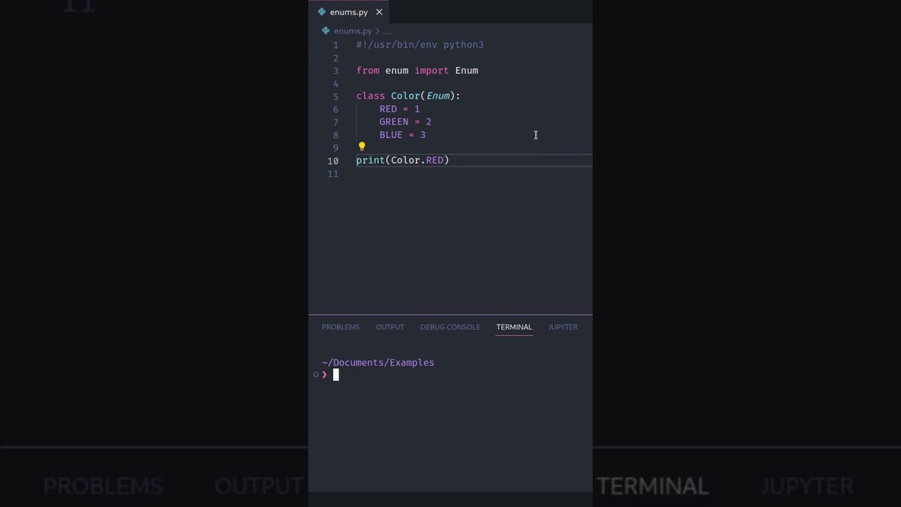 Python Enums #python #programming #shorts