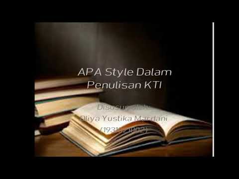 APA Style dalam penulisan KTI