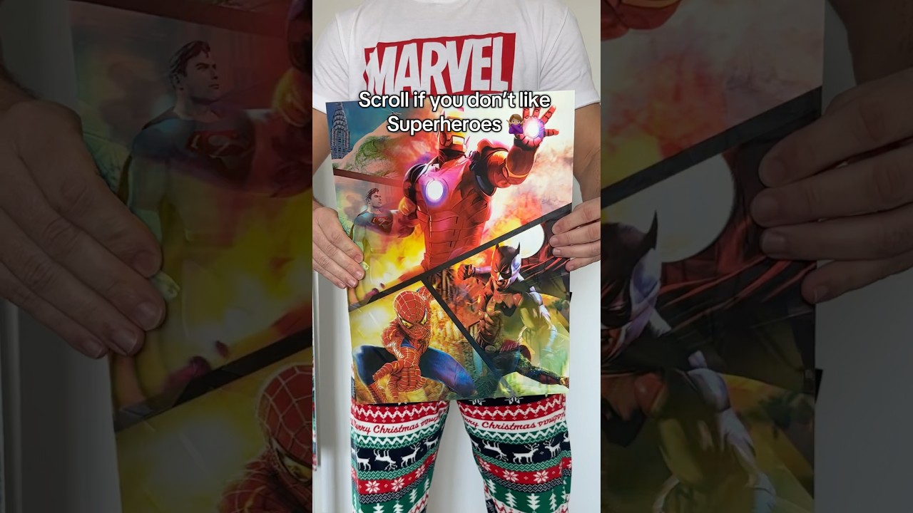 Every Marvel and DC fan needs this 3D Poster! 🤩 #superhero #spiderman #captainmarvel #posters