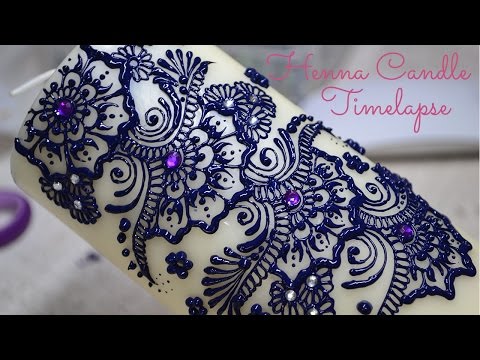 Navy Blue Mehndi Candle // Timelapse
