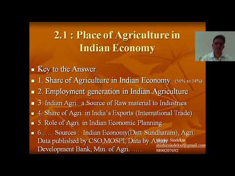 Agriculture in Indian Economy by SINDEKAR