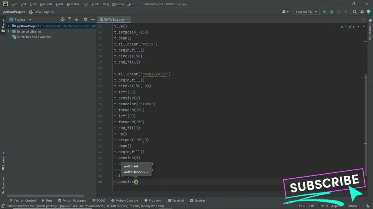 Draw BMW logo in python | turtle | turtle graphics #20 #python #pythontutorial