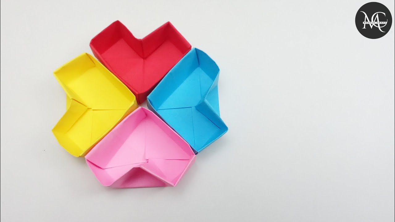 Origami Heart Storage Box / DIY Paper Heart Box 