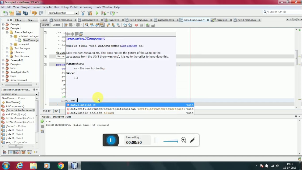 Learn to use progress bar in Java netbeans