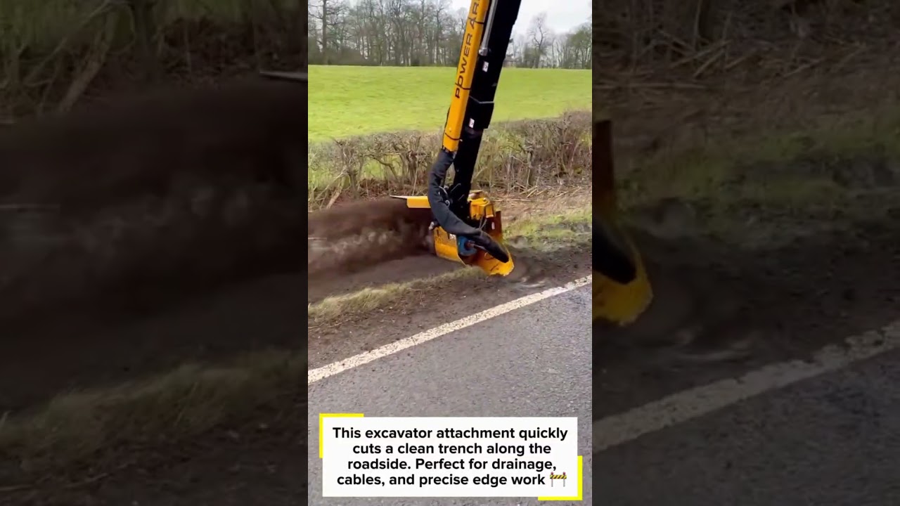 This Machine Cuts Perfect Roadside Trenches in Seconds?! 🚜⚡
