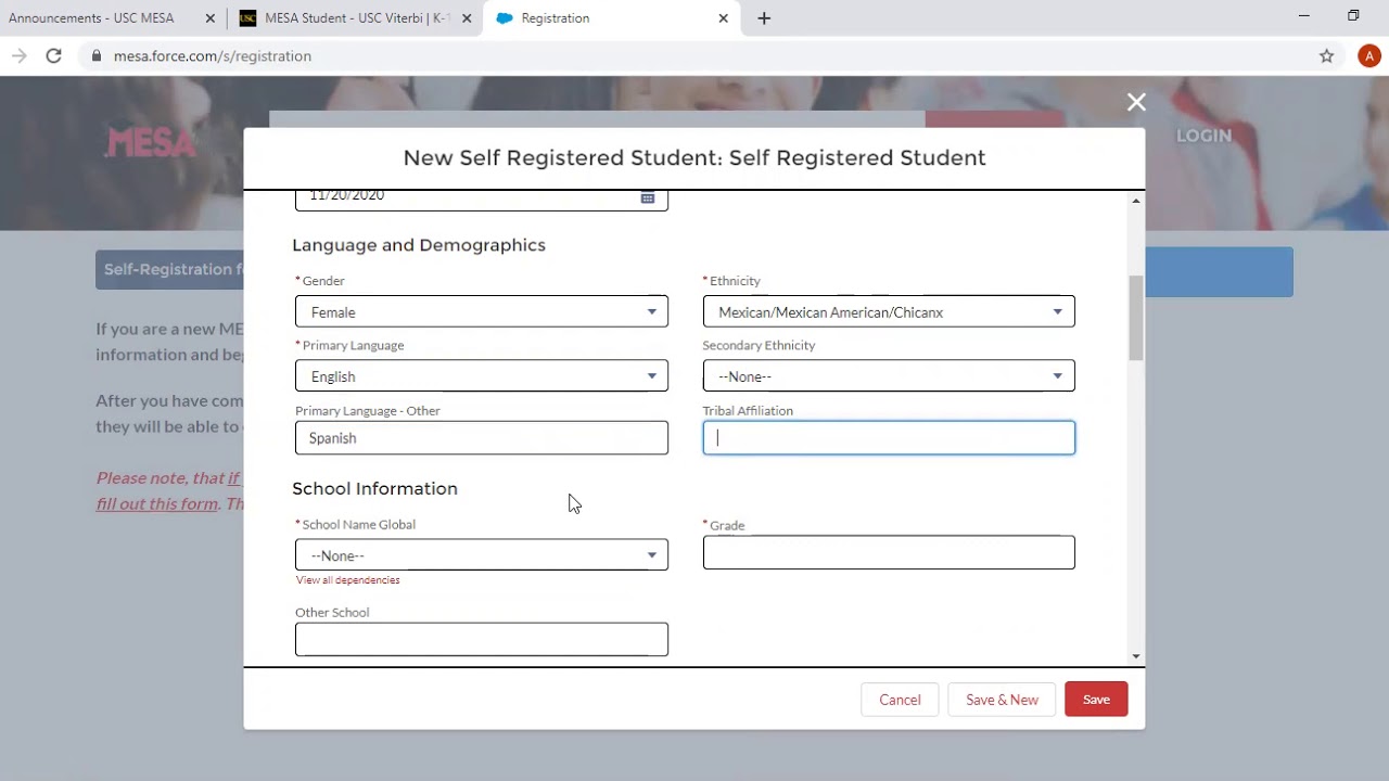 English MESA Enrollment Process video