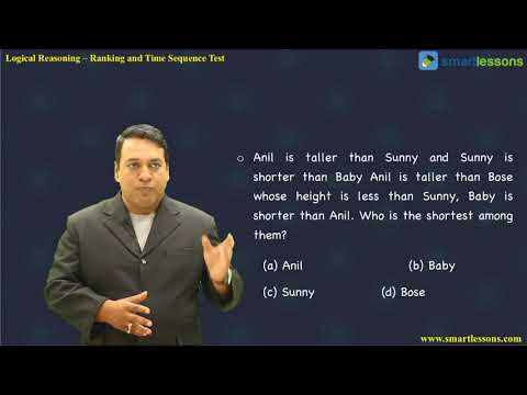 Ranking and Time Sequence Questions Video Lecture - Logical Reasoning for CLAT