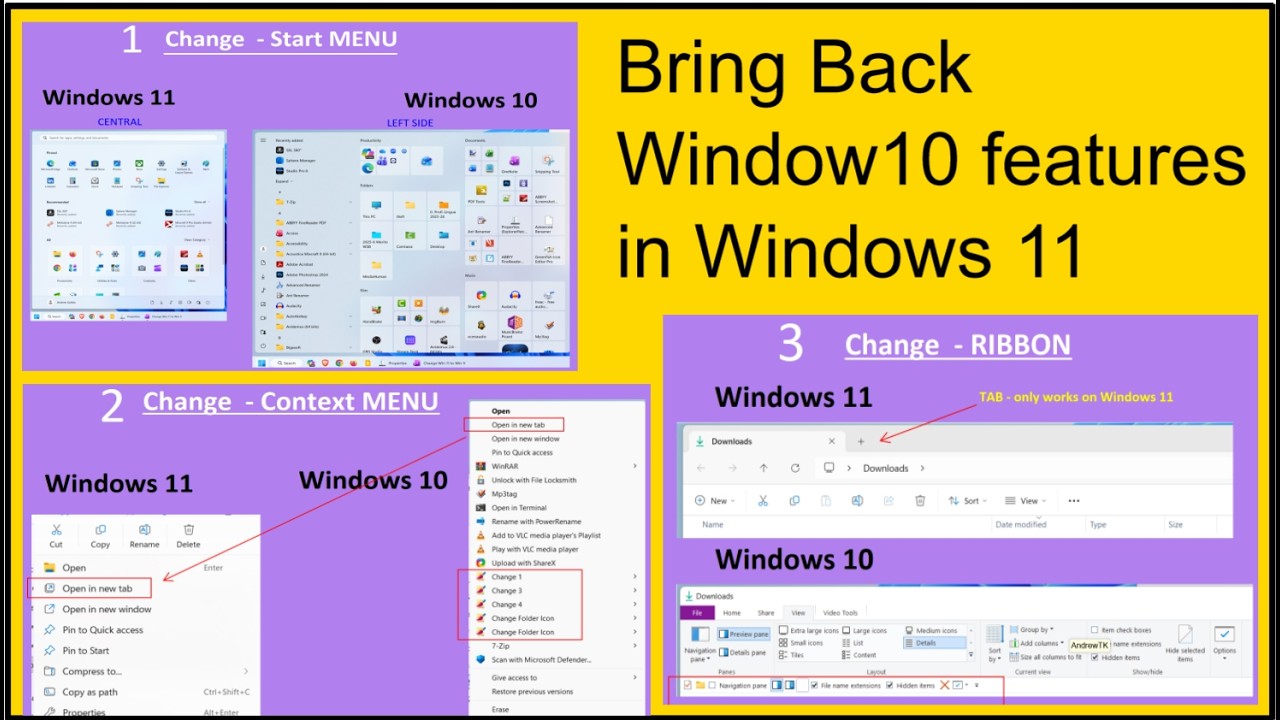 Get Windows 10 features back on Windows 11.