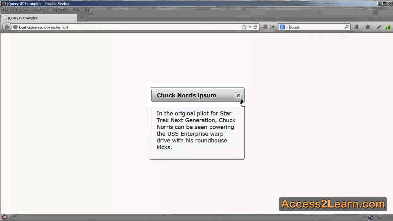 Using jQuery UI to Create a Basic Dialog Box