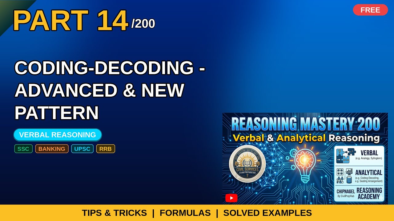 Verbal Reasoning Part 14/200 | Coding-Decoding - Advanced & New Pattern