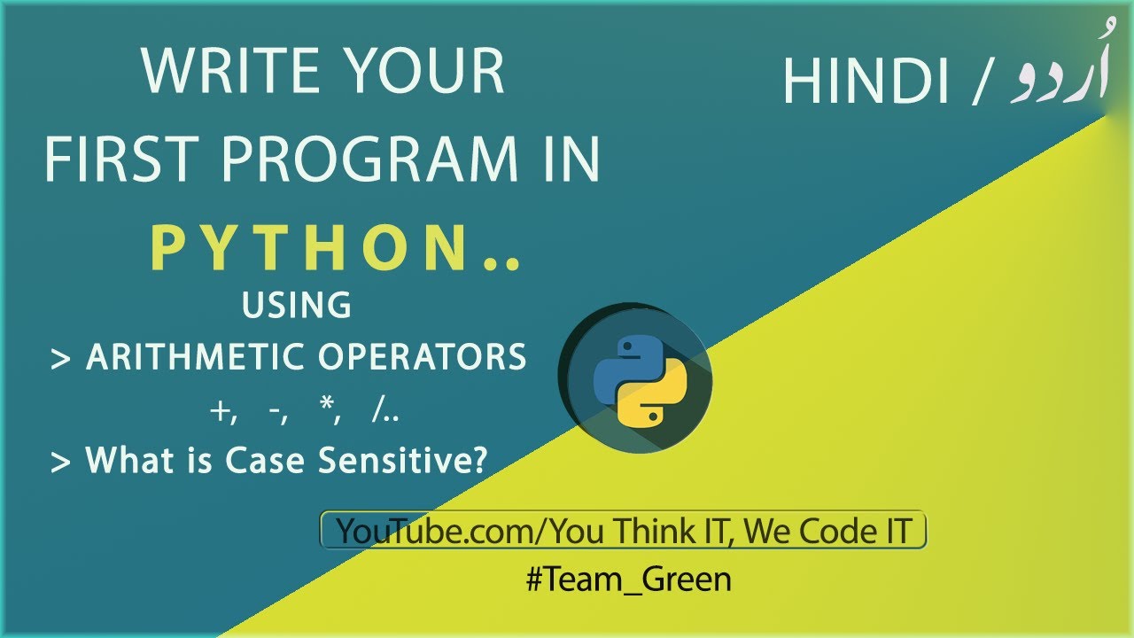 Python Tutorial for Beginners | Arithmetic Operators |  with SOURCE CODE  | In Urdu + Time Stamps