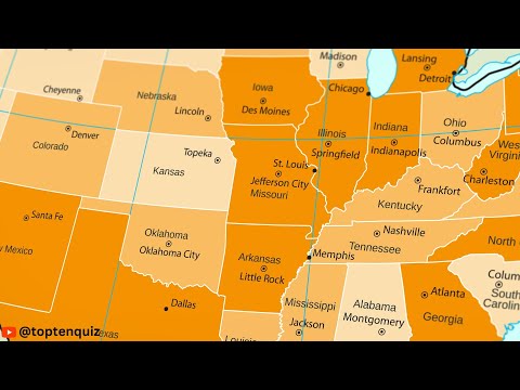 Map with State Capitals | 50 States of the United States of America #toptenquiz