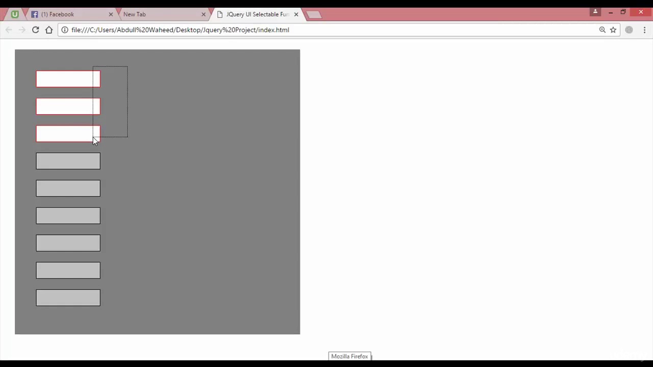 Lecture 39 Tutorial JQuery Selectable Function