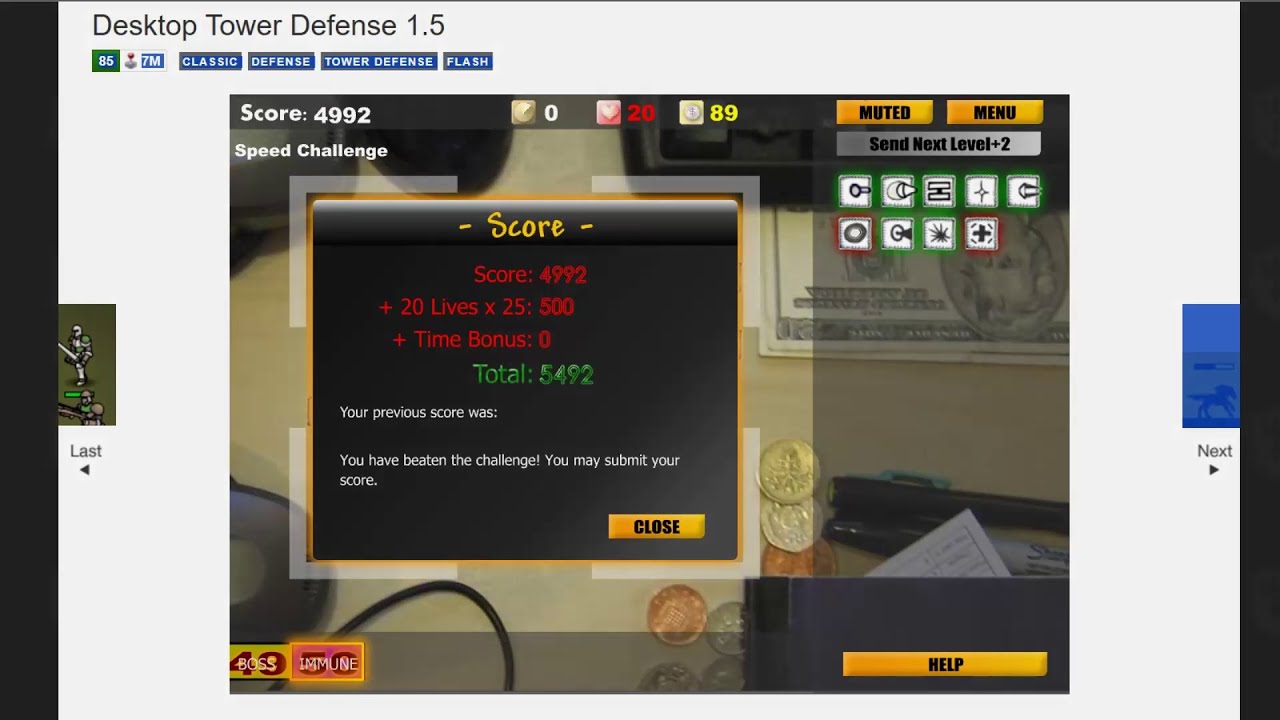 Desktop Tower Defense v1.5 Speed Mode on Armor Games.