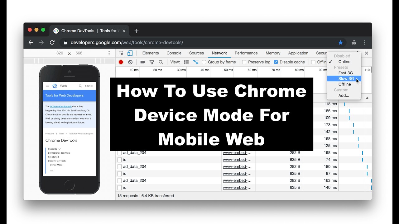 Chrome DevTools Device Mode For Mobile Web