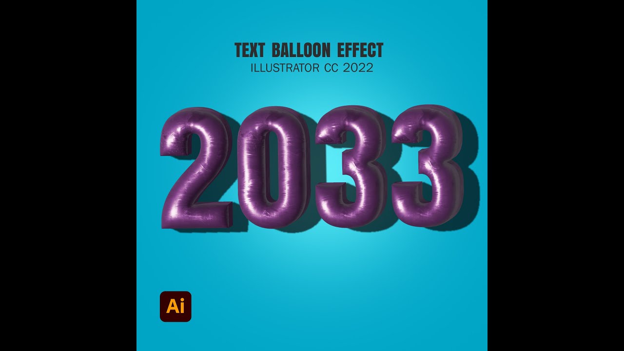 Balloon Text Effect - Adobe Illustrator CC 2022 ( Adobe Illustrator Tutorial) #shorts